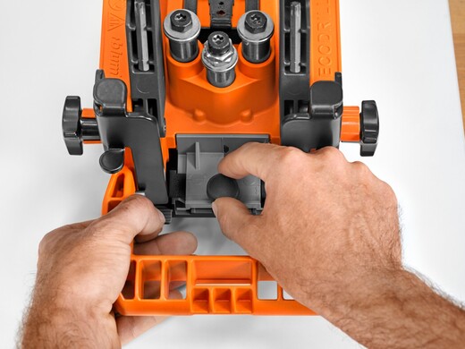 The new ECODRILL: practical assembly device for Blum hinges. | Blum